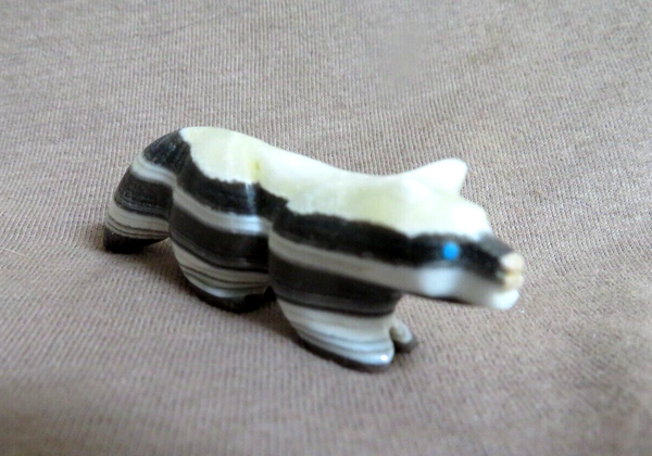 Zuni Travertine Onyx Wolf Fetish by Rosella & Loubert Soseeah C4088 ...