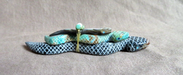 Zuni Turquoise & Picasso Marble Snake Unity Trio Fetish by LaVies Nate ...