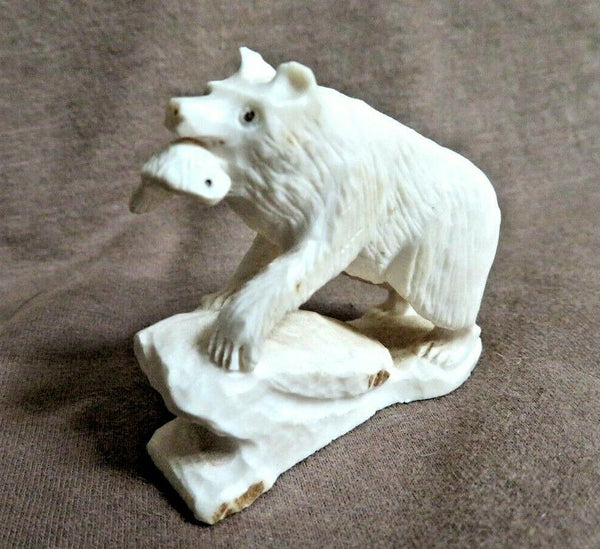 RARE Zuni Museum Quality Antler Bear W Fish Fetish by Pernell Laate (D ...